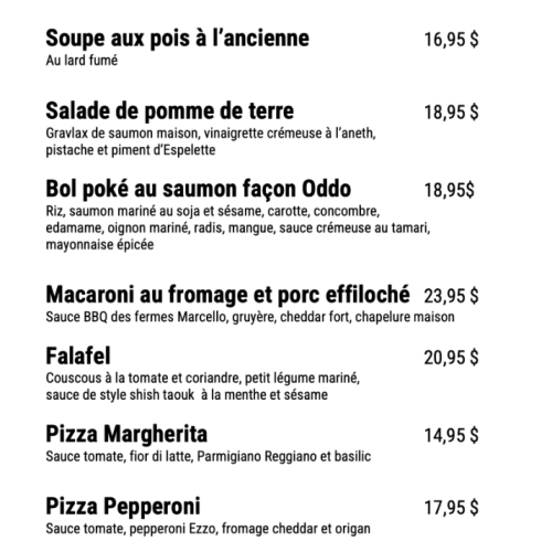 Menu à emporter - Maison ODDO | Pâtisserie | Viennoiserie | Cuisine ...